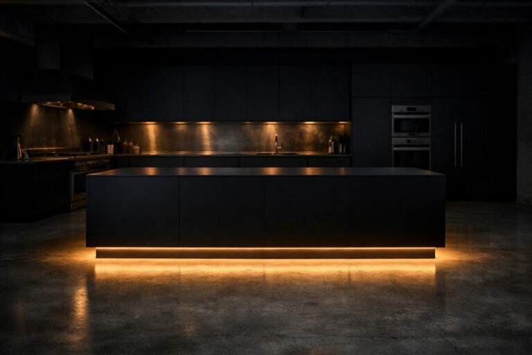 Industrial Kitchen Lighting: Metals, Exposed Bulbs and Contrast