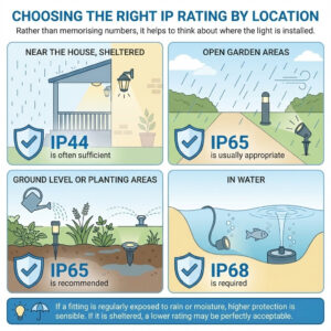 IP Ratings for Outdoor Lighting Explained (IP44, IP65, IP68)