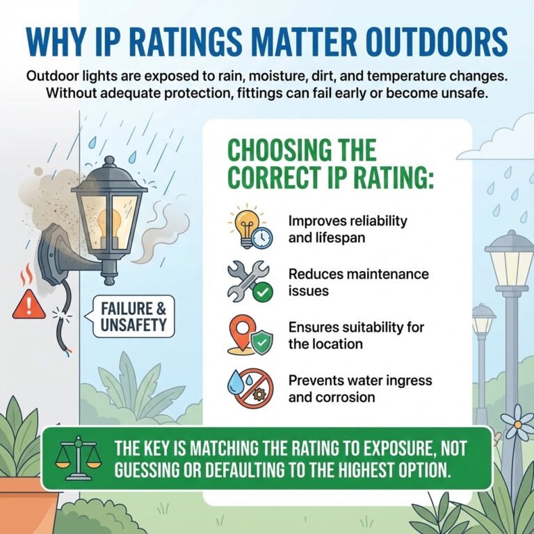 IP Ratings for Outdoor Lighting Explained (IP44, IP65, IP68)